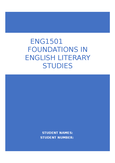 ENG1501 - Unisa - Foundations in English Literary Studies - Studocu