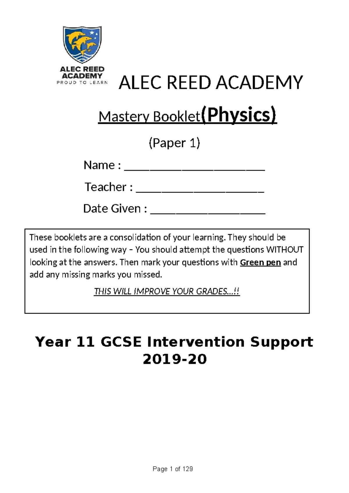 Energy HT - revision for gcse aqa physics paper 1 - Q1. Figure 1 shows ...