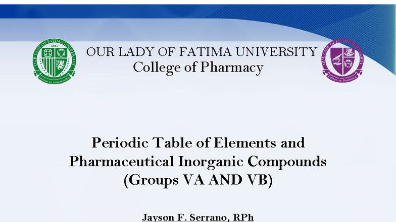 PCQA-111 Group-VA-AND-VB - Periodic Table of Elements and ...
