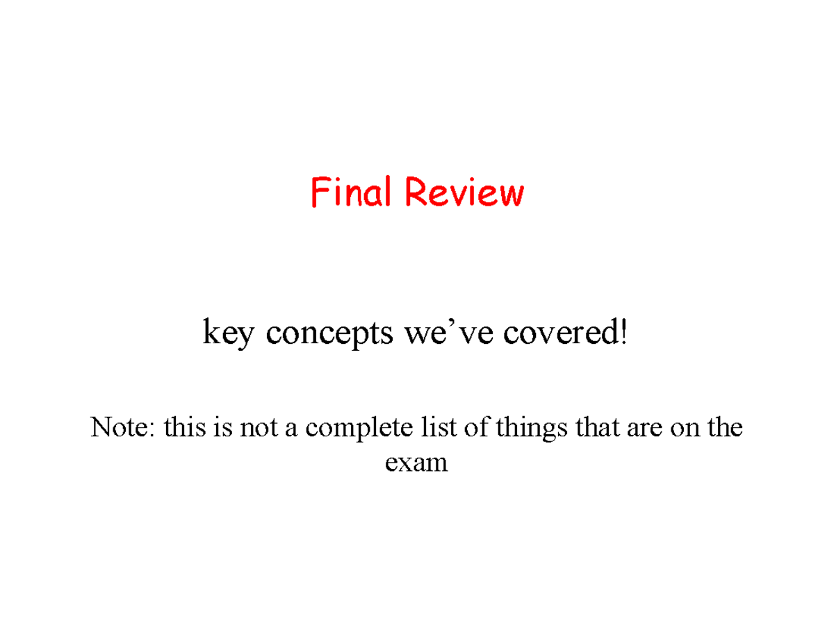 Final Review-2019 - Summary Physics - Final Review ####### key concepts ...