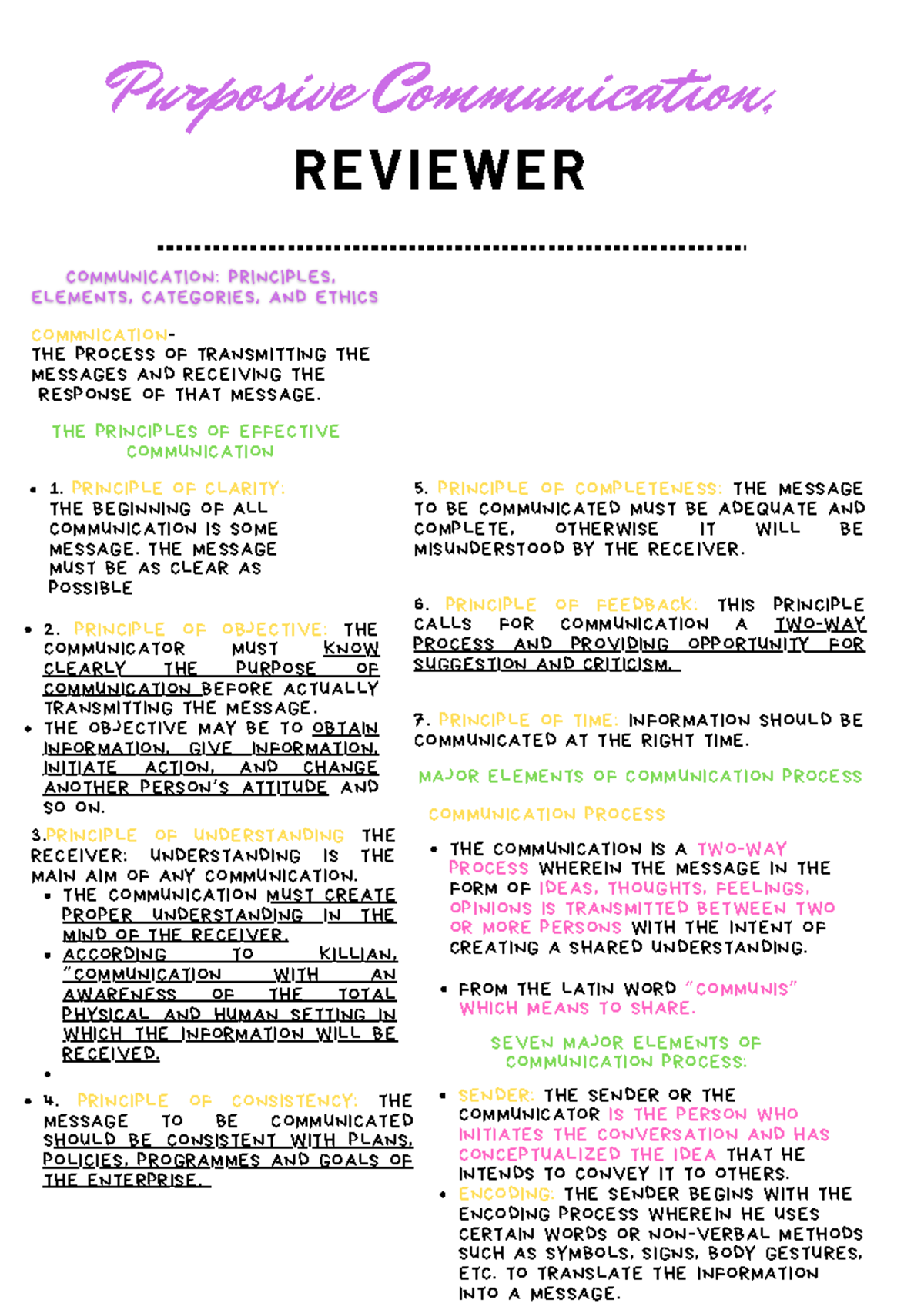 Purposive Communication Midterm Reviewer QCU - REVIEWER Purposive ...