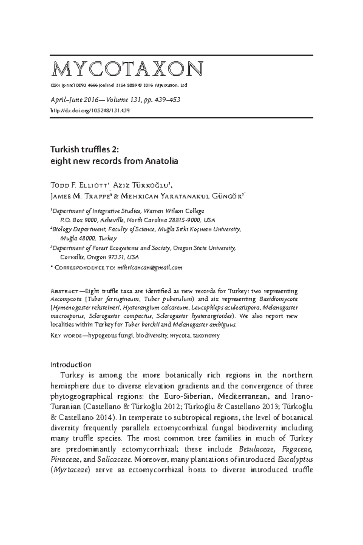 New Truffle Records from Anatolia, Turkey: 8 Species Identified - Studocu