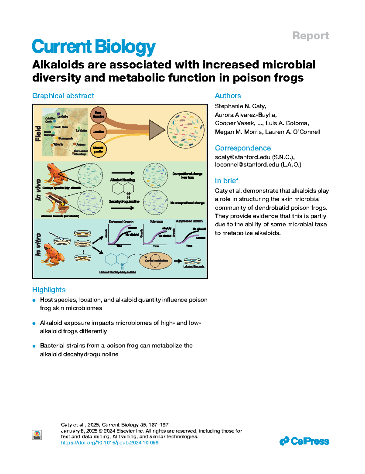 “BIO 101: Alkaloid Influence on Microbial Diversity in Poison Frogs ...