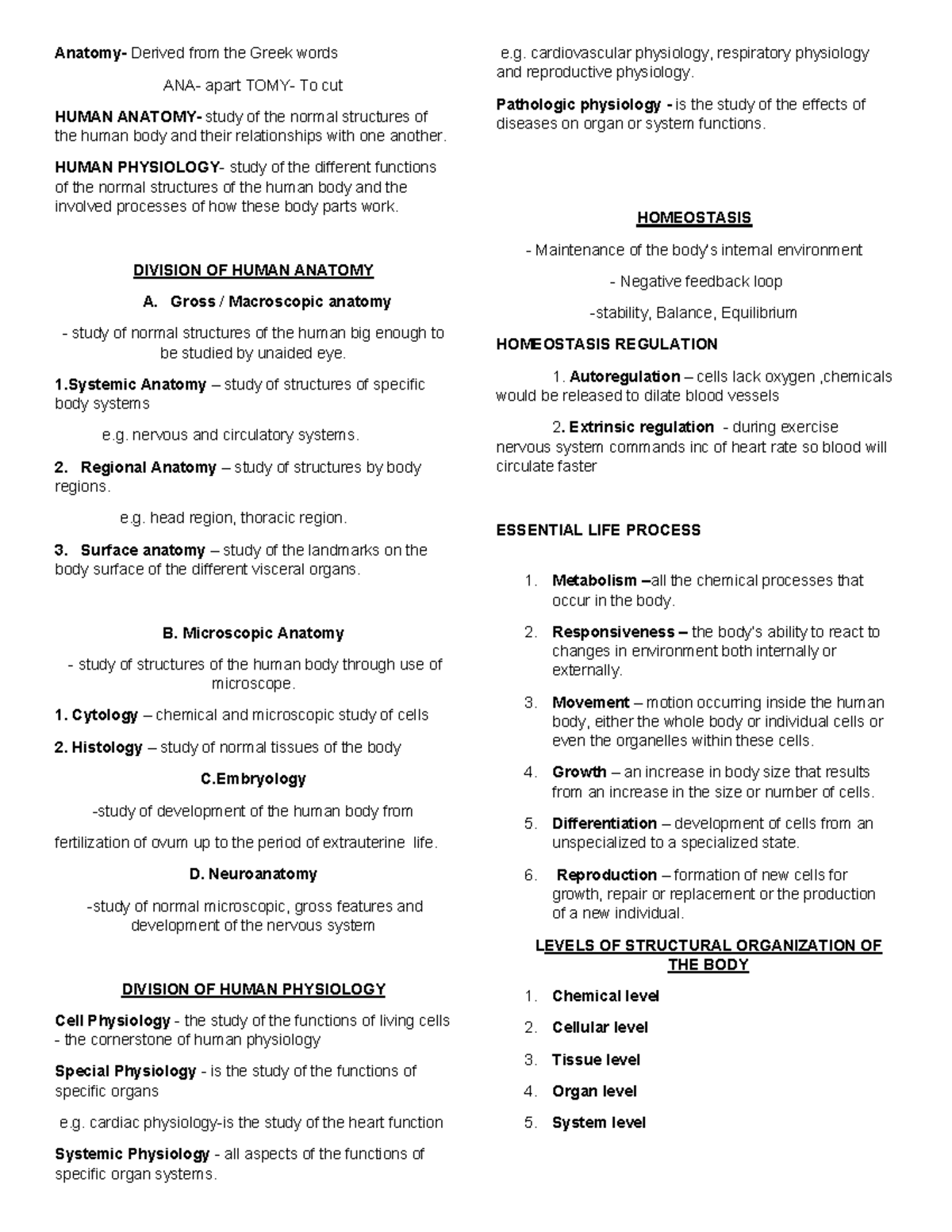 ANPHY 101: Comprehensive Anatomy and Physiology Reviewer Guide - Studocu