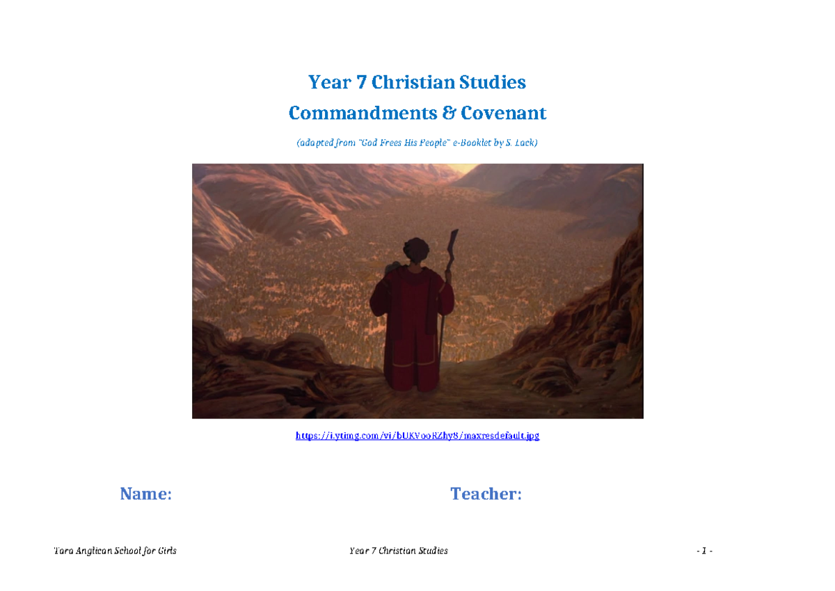 Year 7 Christian Studies: Commandments & Covenant Overview - Studocu