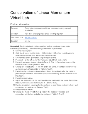 Newton's Second Law-Virtual - Newton’s Second Law Virtual Lab Pre-Lab ...