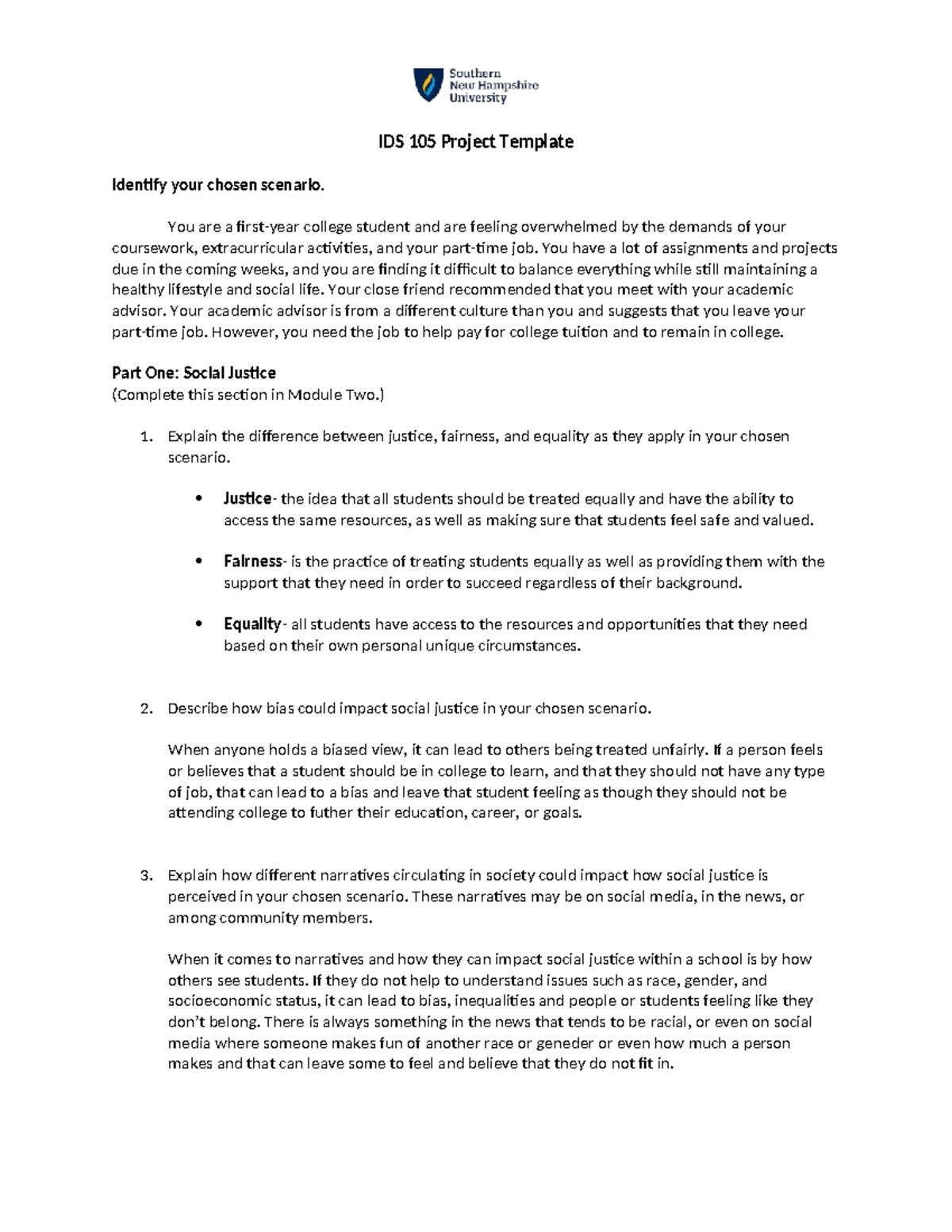 IDS 105 Project Template -part two - IDS 105 Project Template Identify ...