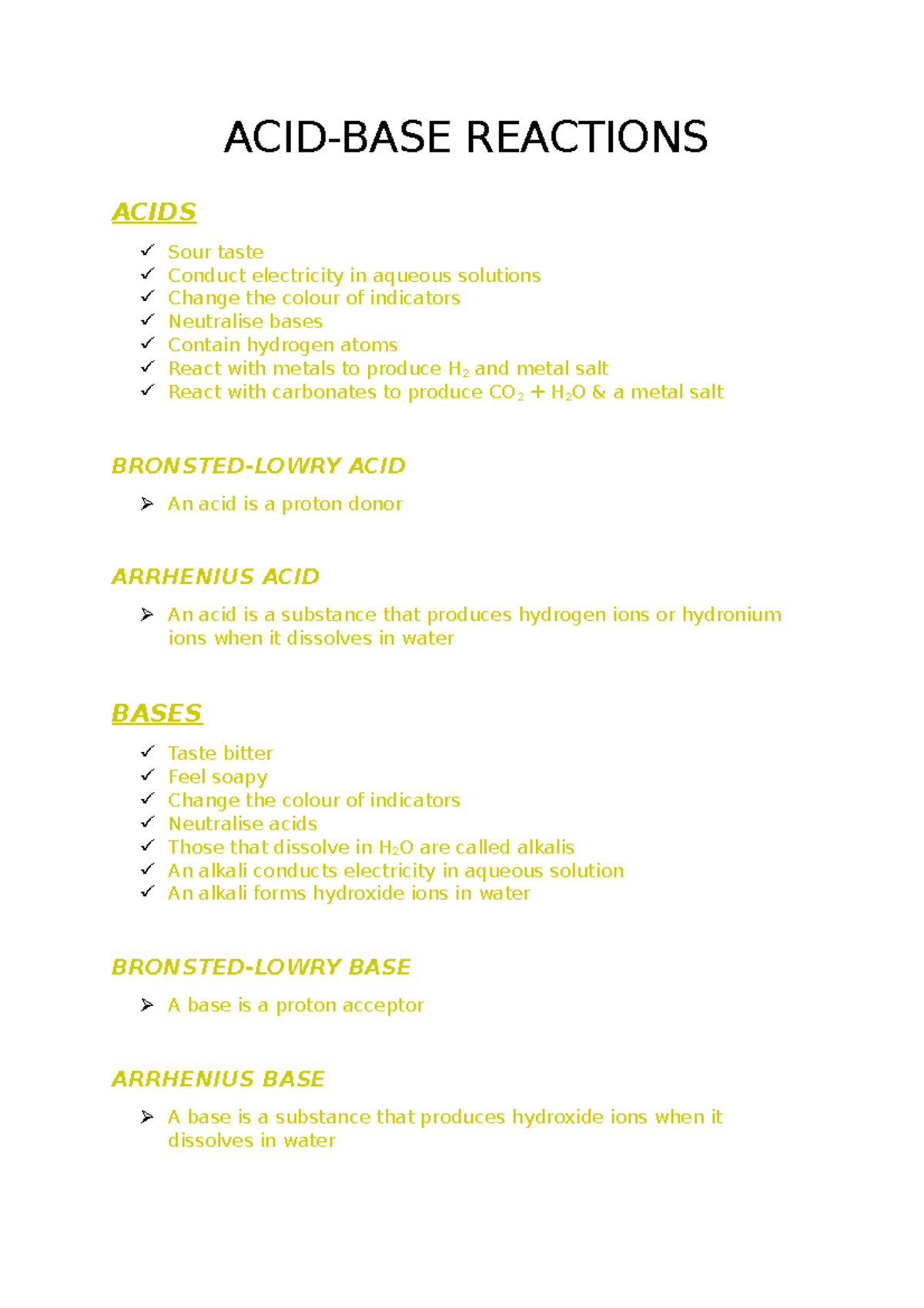 ACID-BASE Reactions - The university of the world through medicine and ...
