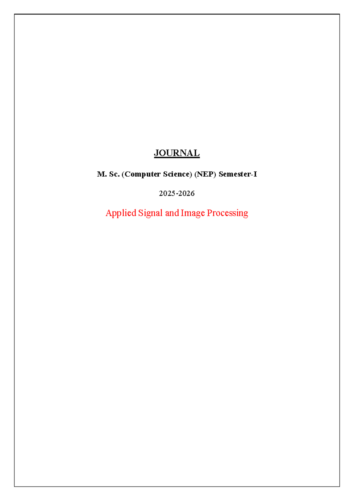 ASIP JR CS - Practical Exercises in Signal & Image Processing - Studocu