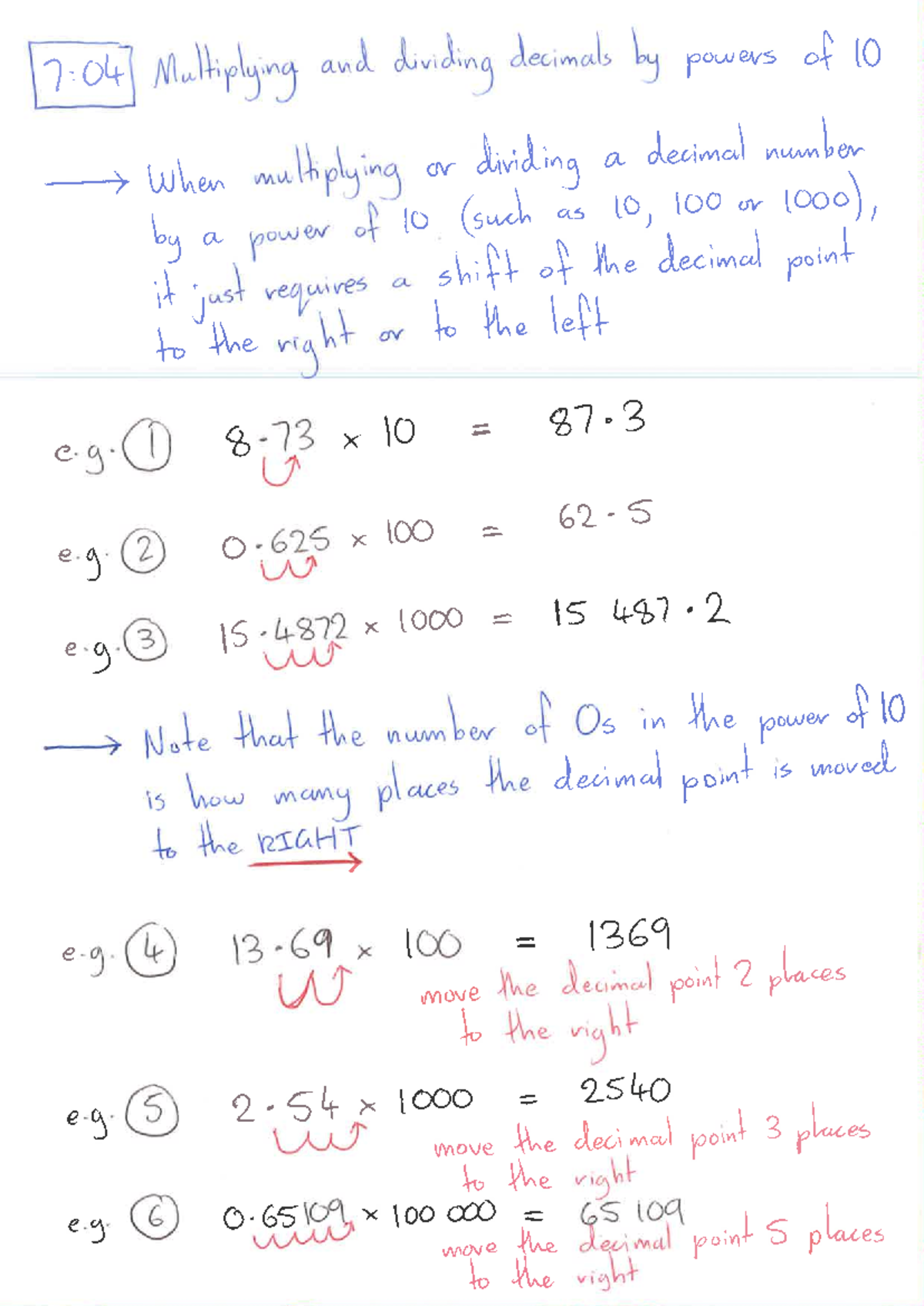 7.04 Multiplying and Dividing Decimals with Powers of 10 - Studocu