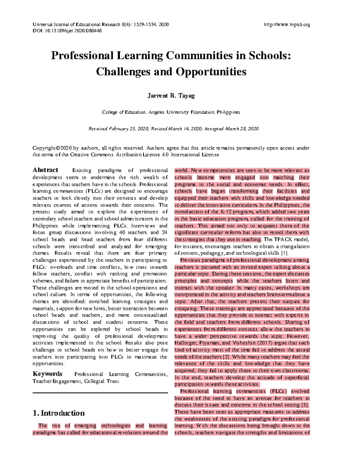 Professional Learning Communities (PLC) in Schools: Challenges ...