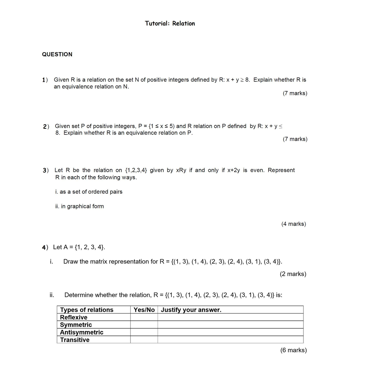 CSC510 Tutorial: Equivalence Relations and Their Properties - Studocu