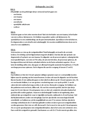 Cervicaal - CERVICAAL 1. ANATOMIE EN BIOMECHANICA CERVICALE WERVELKOLOM ...
