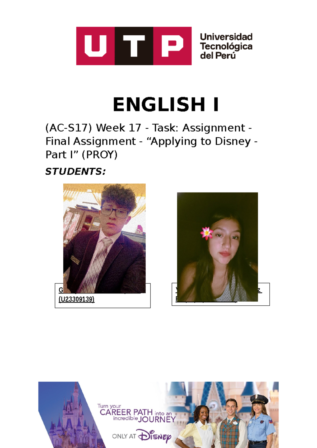 Week 17 - Task Assignment - Proyecto final - Ingles I - ENGLISH I (AC ...