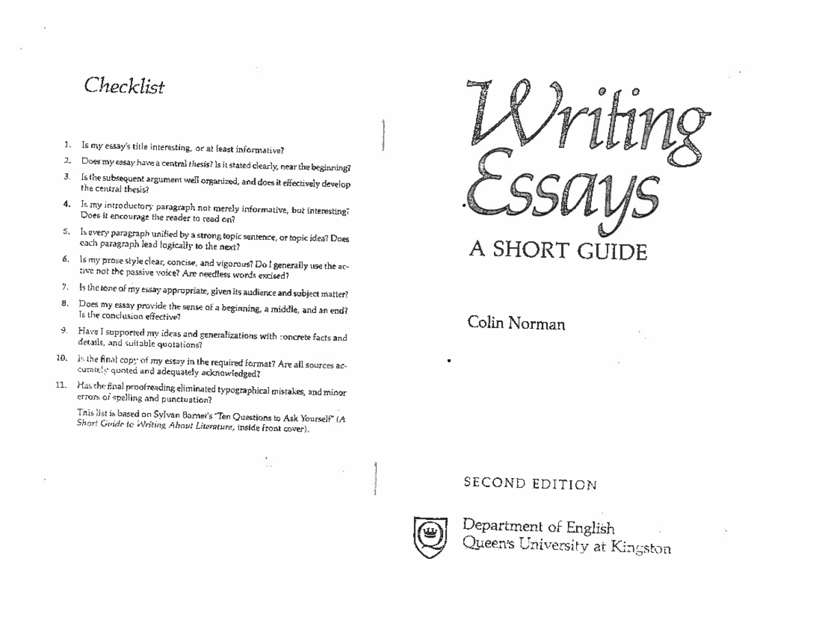 Writing Essays: A Comprehensive Guide (ENG 101) - Studocu