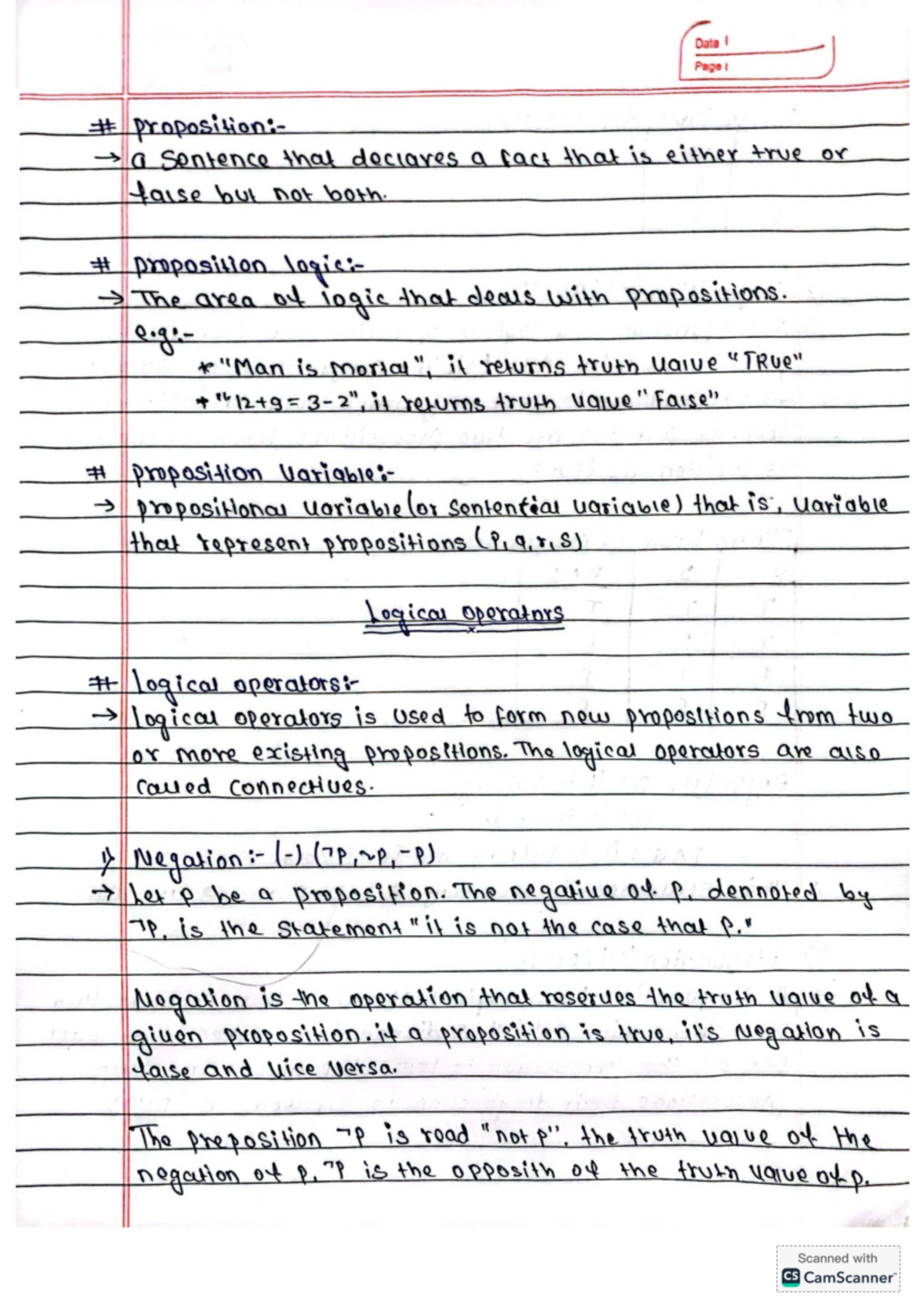 Logic and Propositions: Understanding Truth Values and Operators (CS 101) - Studocu