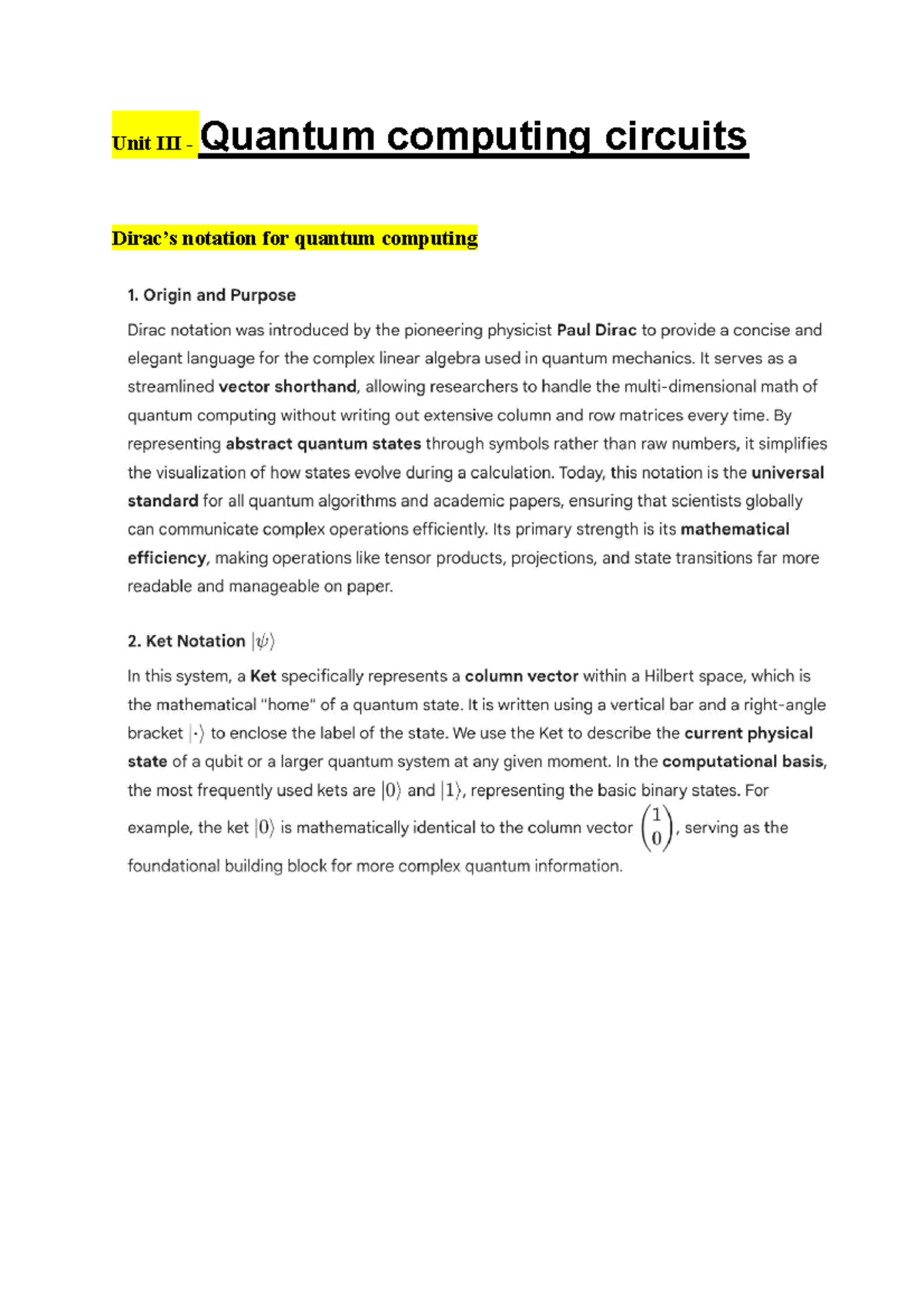 QC Unit 3 - Basics of the quantum - Unit III - Quantum computing ...