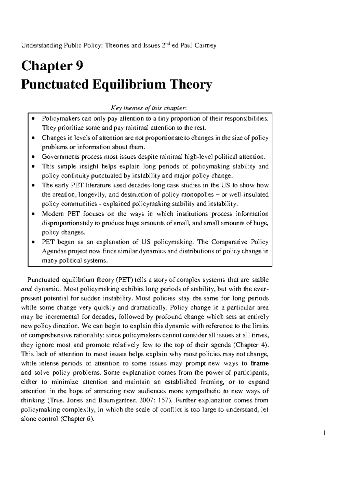 Chapter 9: Punctuated Equilibrium Theory in Public Policy (UPP 2nd Ed ...
