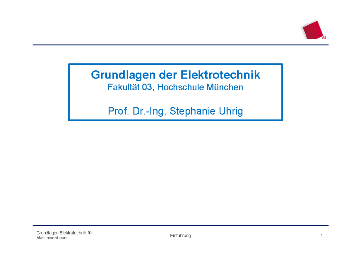 Grundlagen der Elektrotechnik für Fachschaft FK03 Etechnik - Studocu