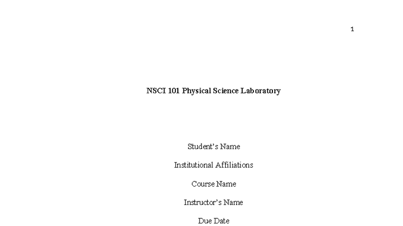 NSCI 101 Lab Concepts: Exothermic & Endothermic Reactions - Studocu