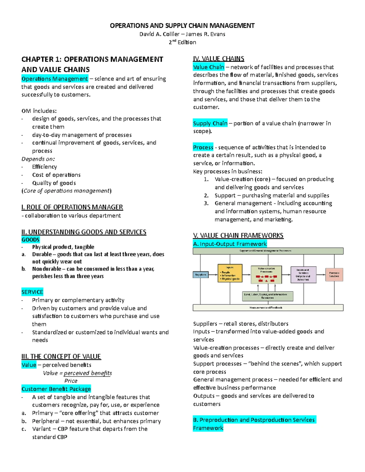 Operations Management - David A. Collier – James R. Evans 2 nd Edition CHAPTER 1: OPERATIONS ...