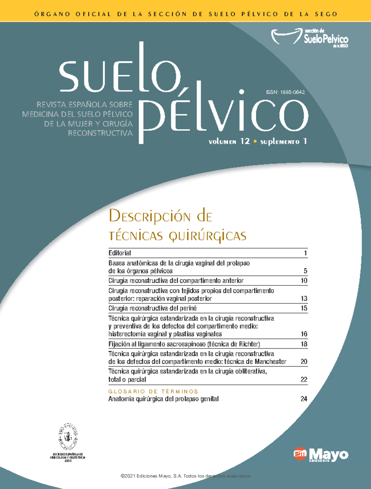 Suelo Pelvico 12Supl 1 - ©2021 Ediciones Mayo, S. Todos los derechos reservados Ó R G A N O O F ...