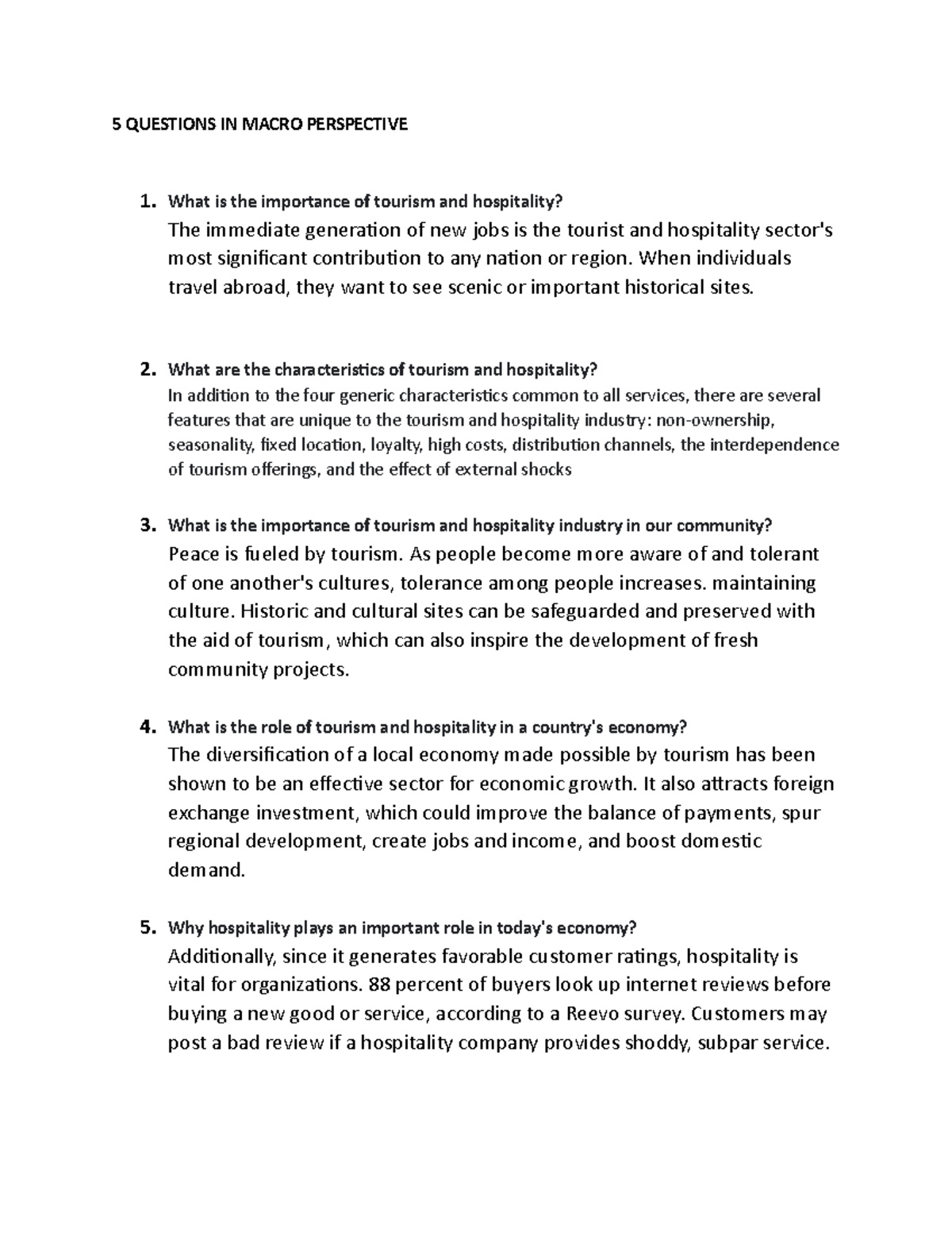 5 Questions IN Macro Perspective - 5 QUESTIONS IN MACRO PERSPECTIVE ...
