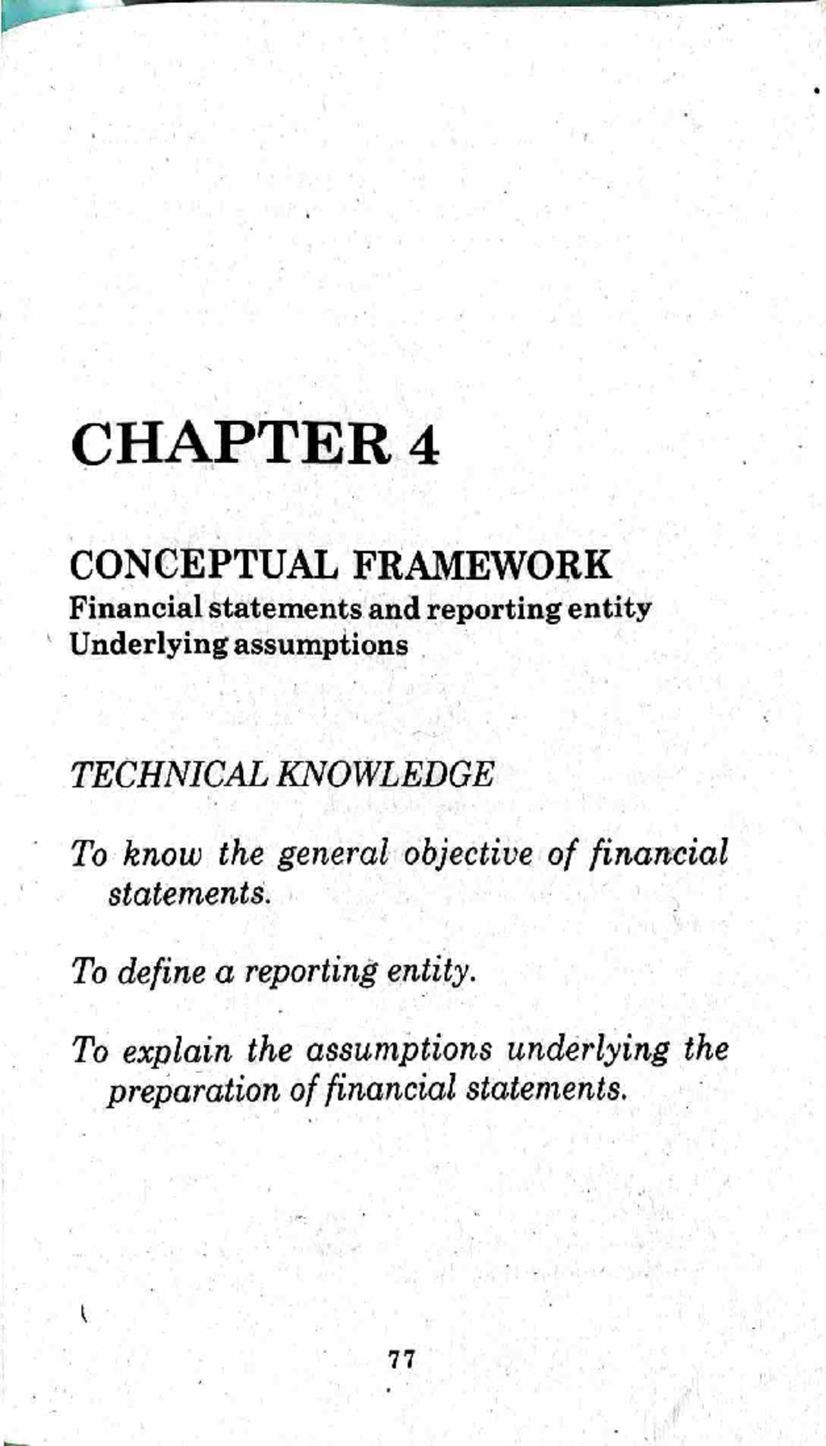 CHAPTER 4: CONCEPTUAL FRAMEWORK OF FINANCIAL STATEMENTS (CFAS) - Studocu