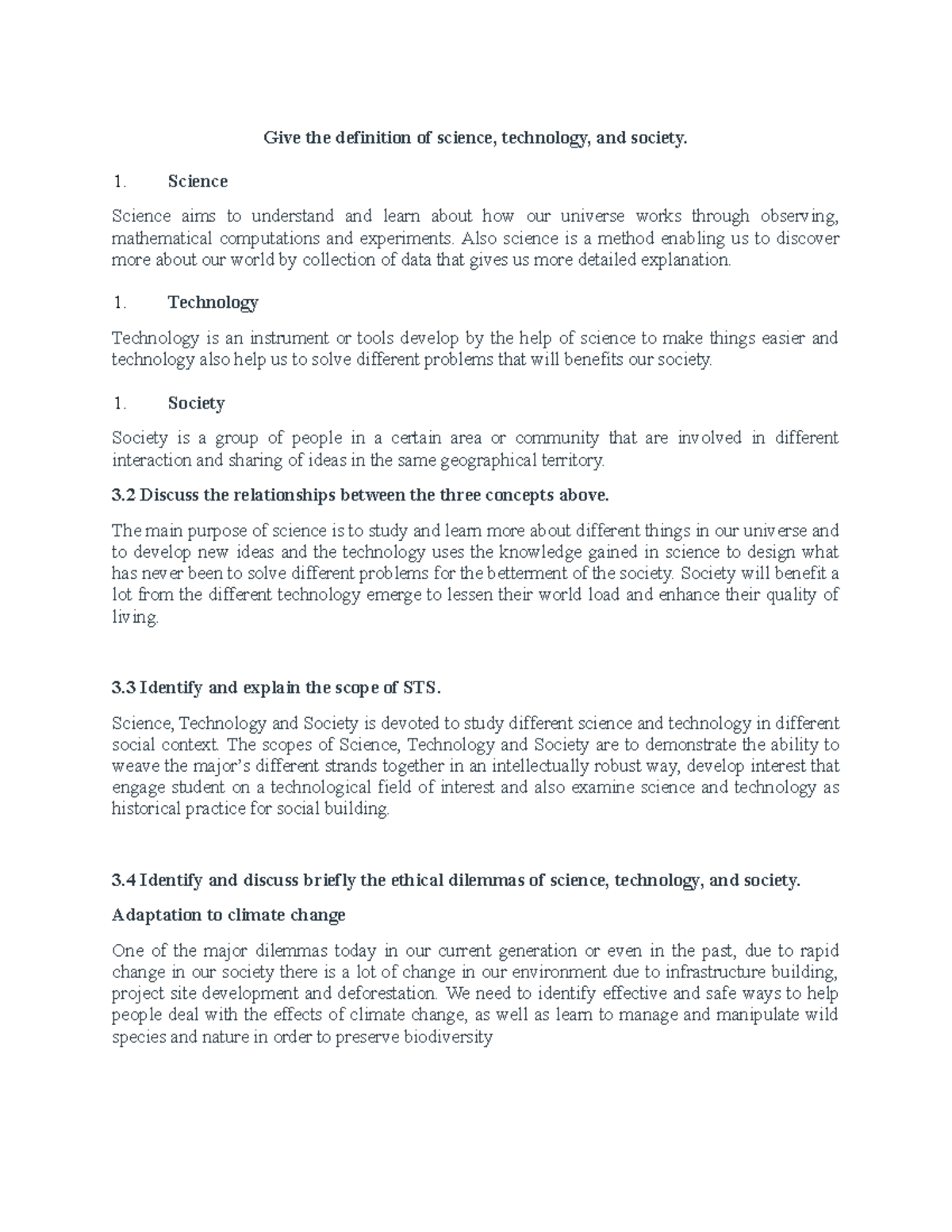 Concepts, Scope and Dilemmas - Science, Technology, and Society - TIP ...