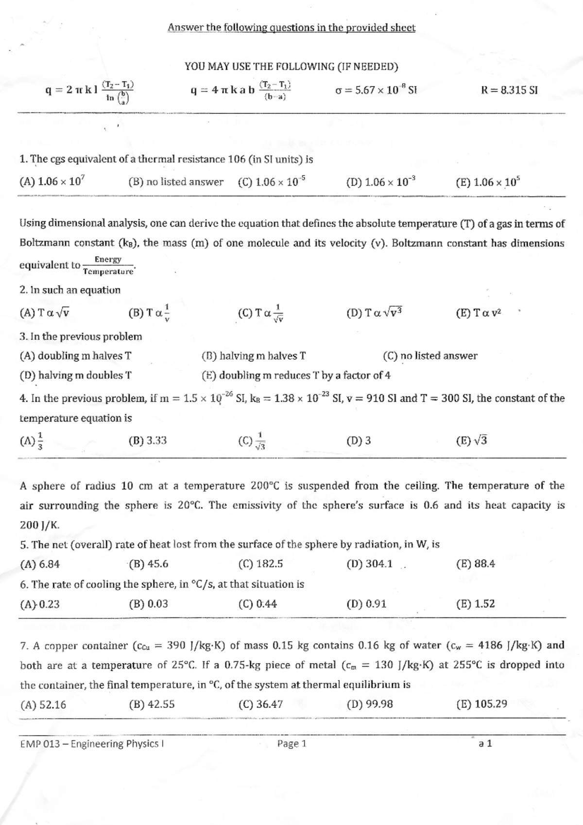 Physics 1 Midterm Exam Study Guide and Tips - Studocu