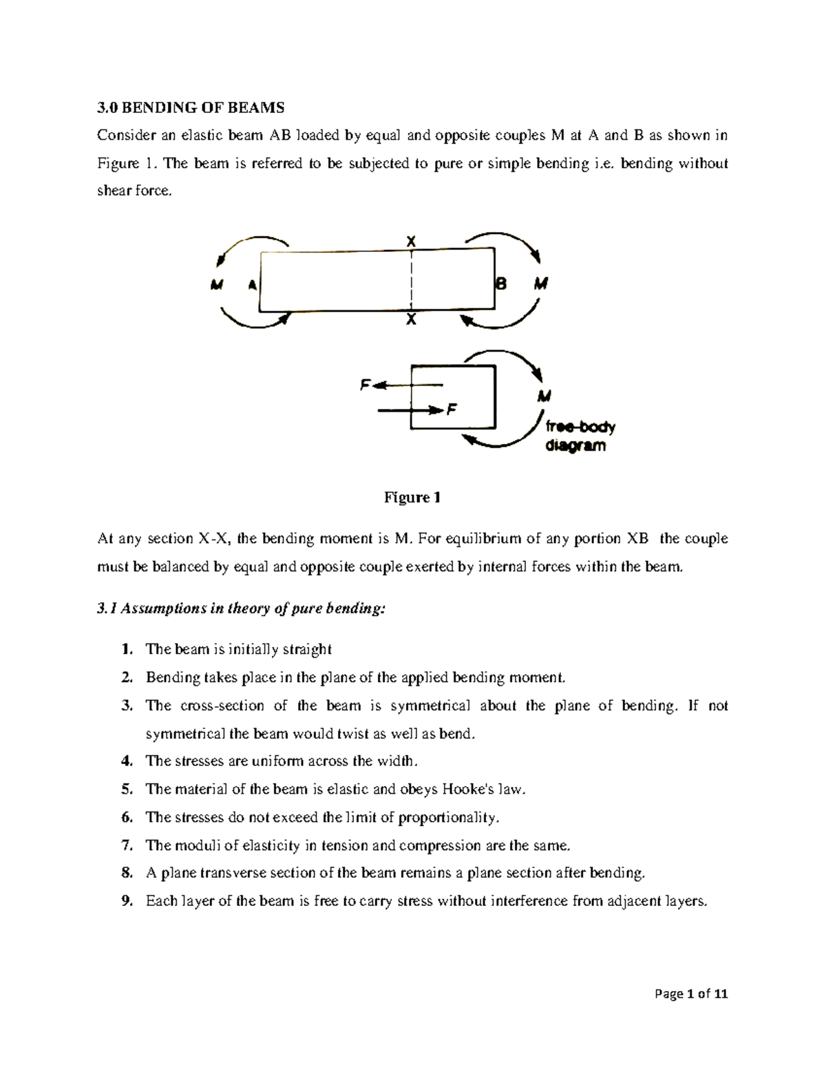 3.0 BENDING OF BEAMS: Theory and Applications in Mechanics - Studocu