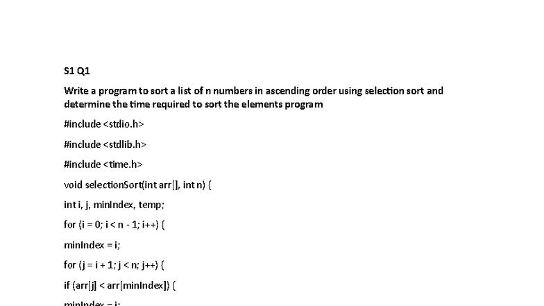 DAA Practical Solutions: Sorting Algorithms & Time Complexity Analysis - Studocu