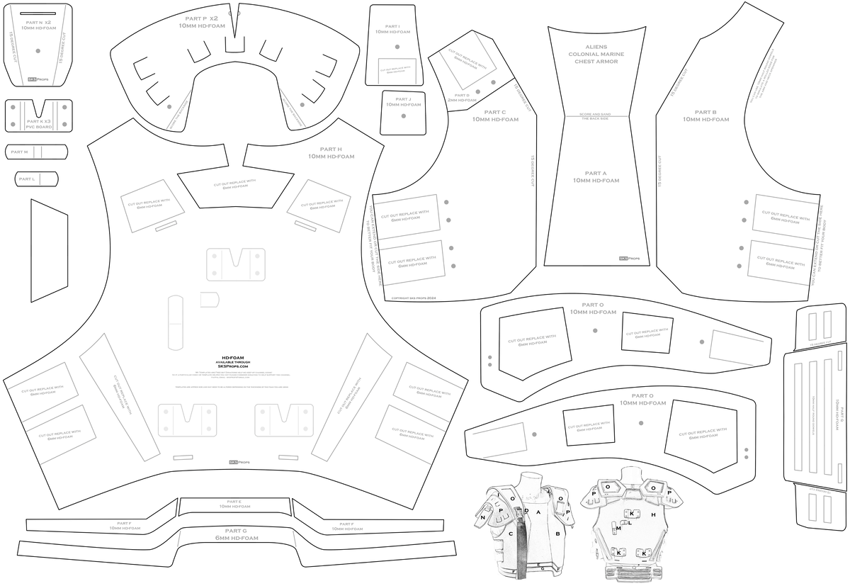 COLONIAL MARINE CHEST ARMOR TEMPLATE PARTS LIST & INSTRUCTIONS - Studocu