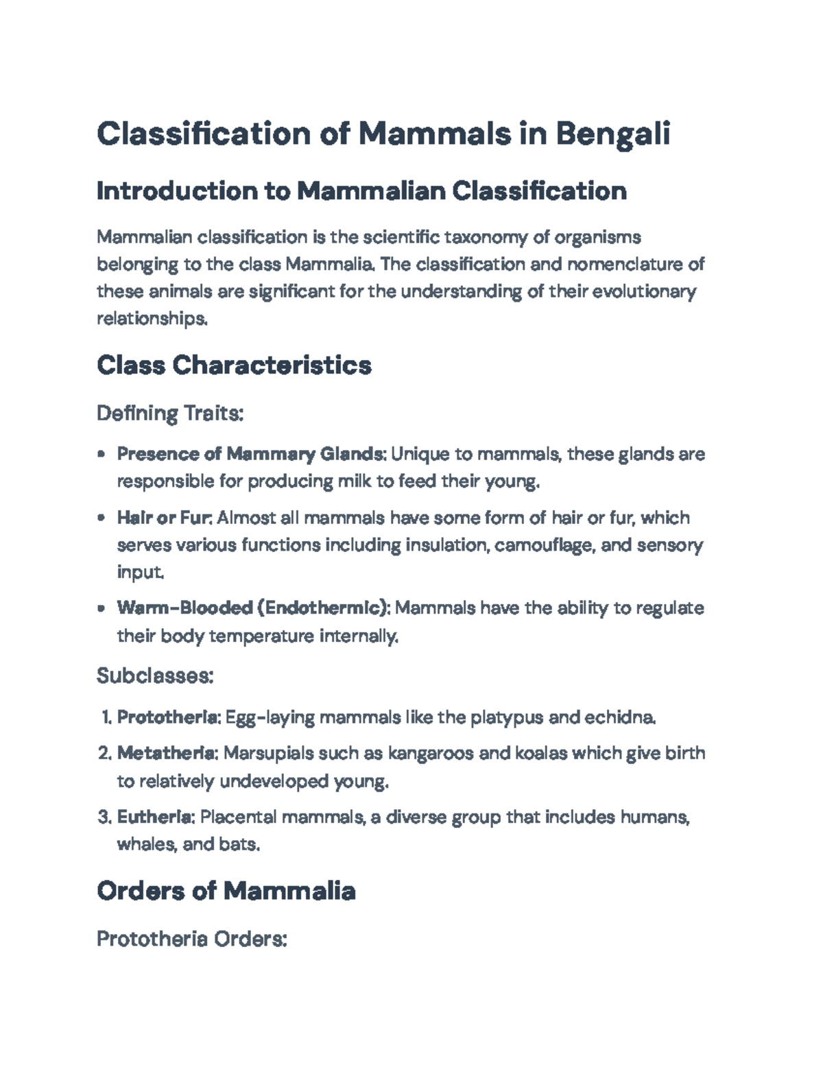 Classification of Mammals: A Comprehensive Overview and Insights ...