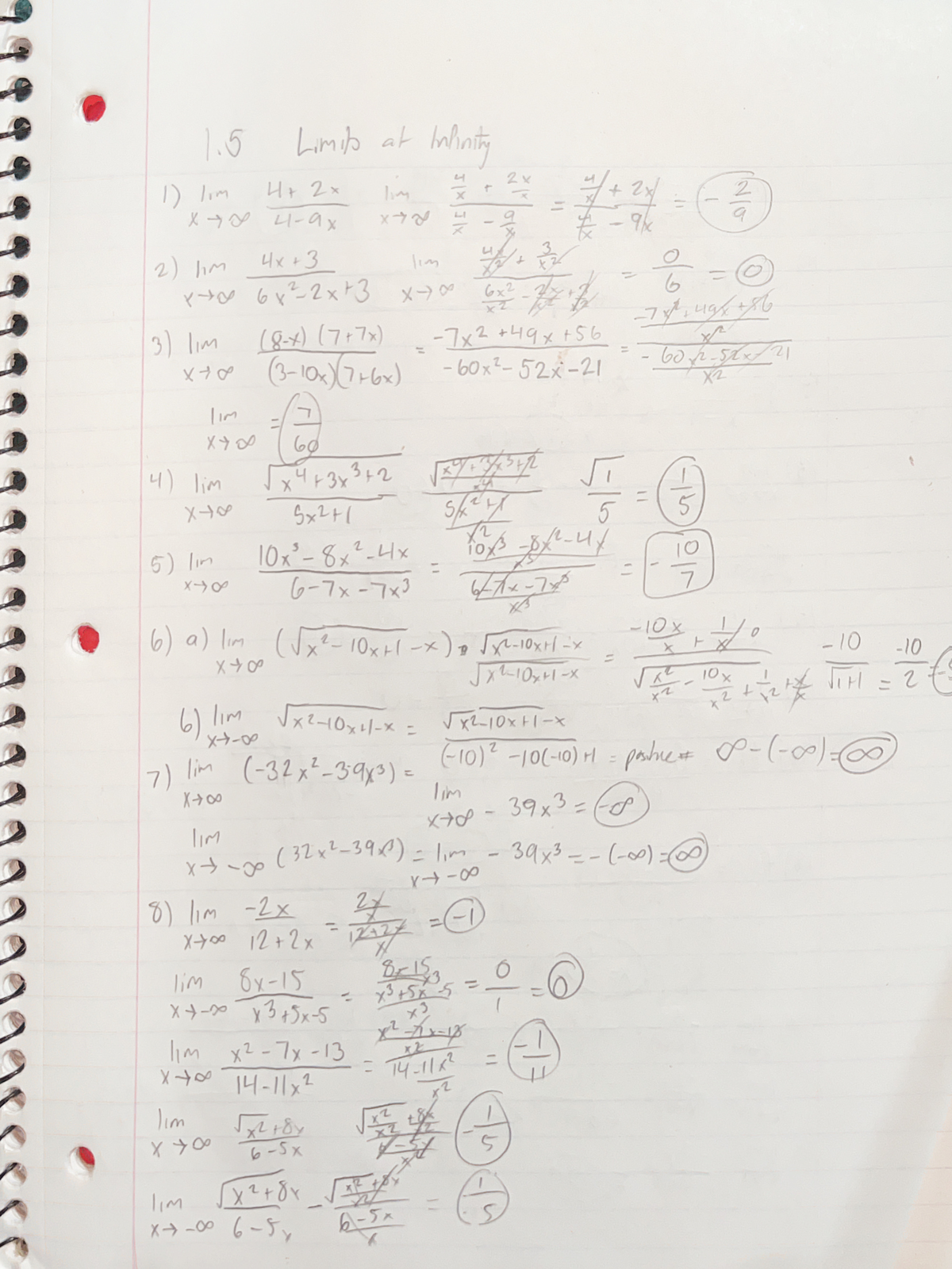 Calc 1.5 hw - MAC 2312 - Studocu