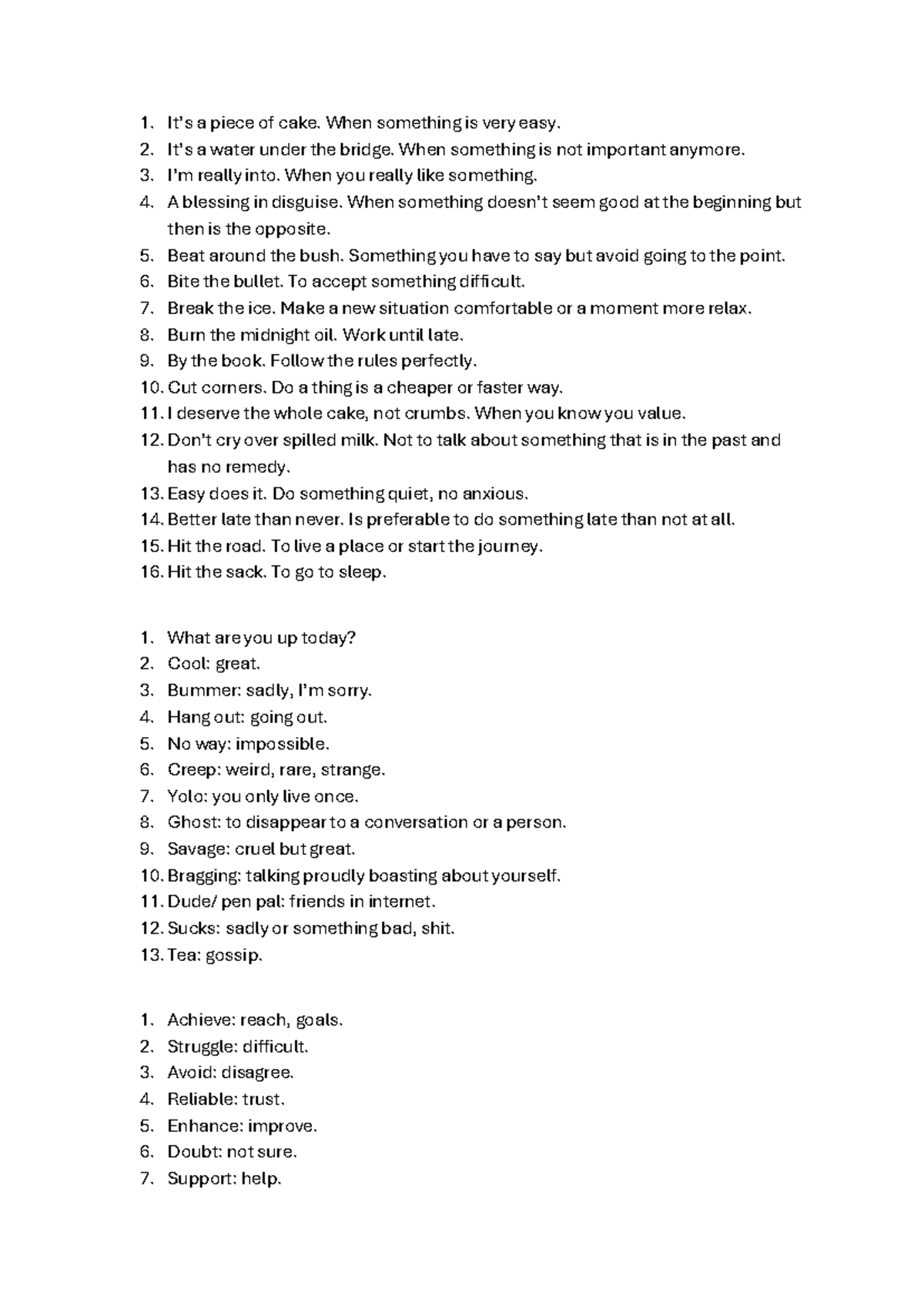 Idioms, Slang, and Vocabulary Guide for English Learners - Studocu