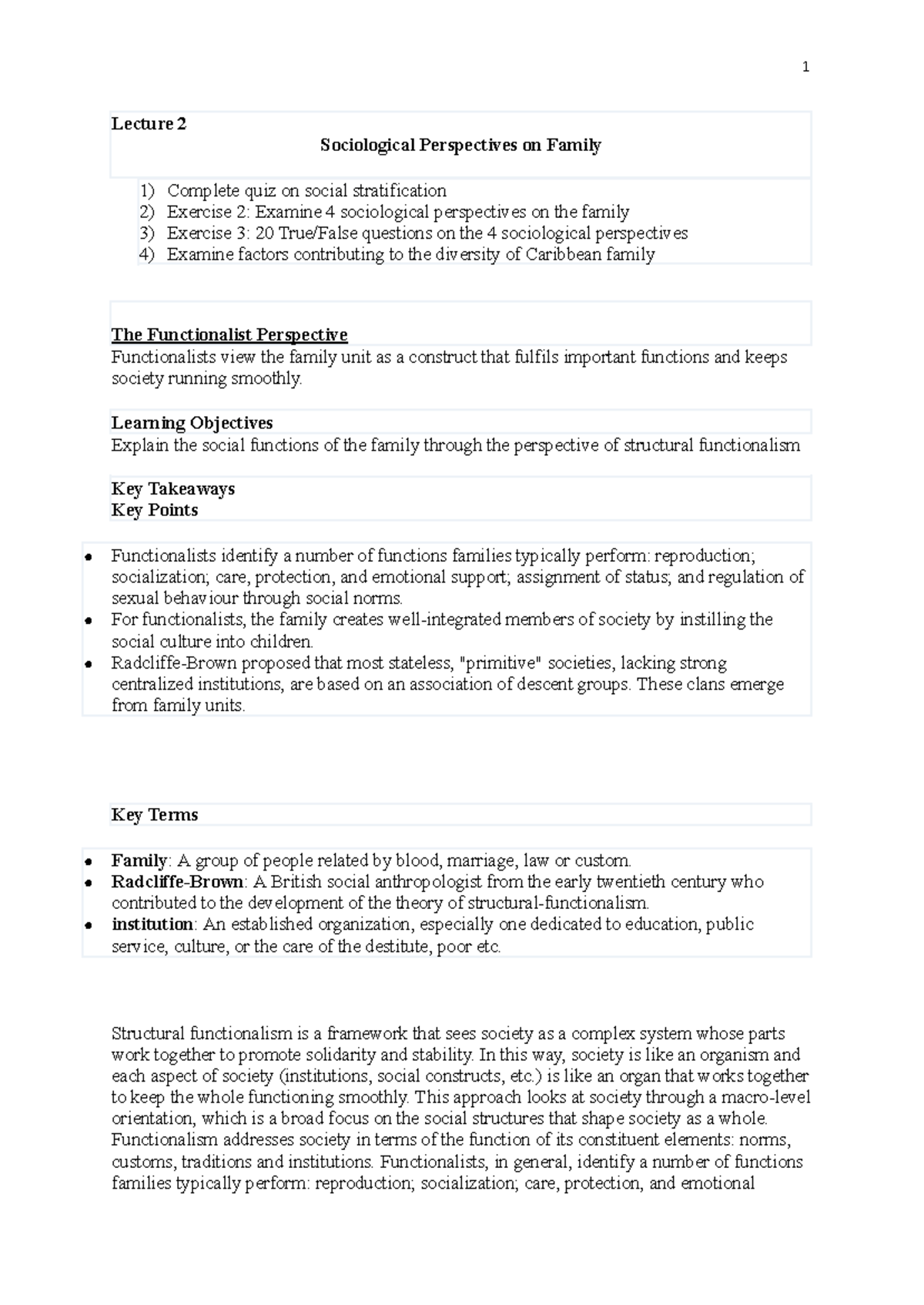 Family - v__________________________ - Lecture 2 Sociological ...