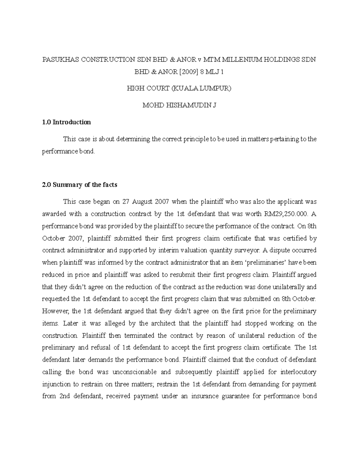 Building Contracts Case Review Pasukhas Construction - PASUKHAS ...