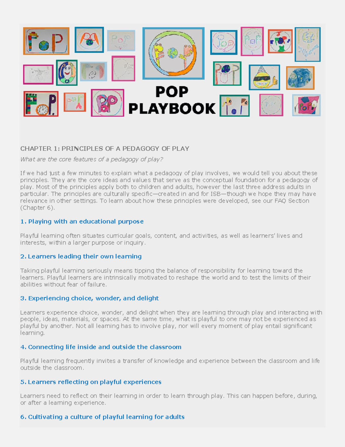 Pedagogy of Play Playbook: Principles & Practices for Learning - Studocu