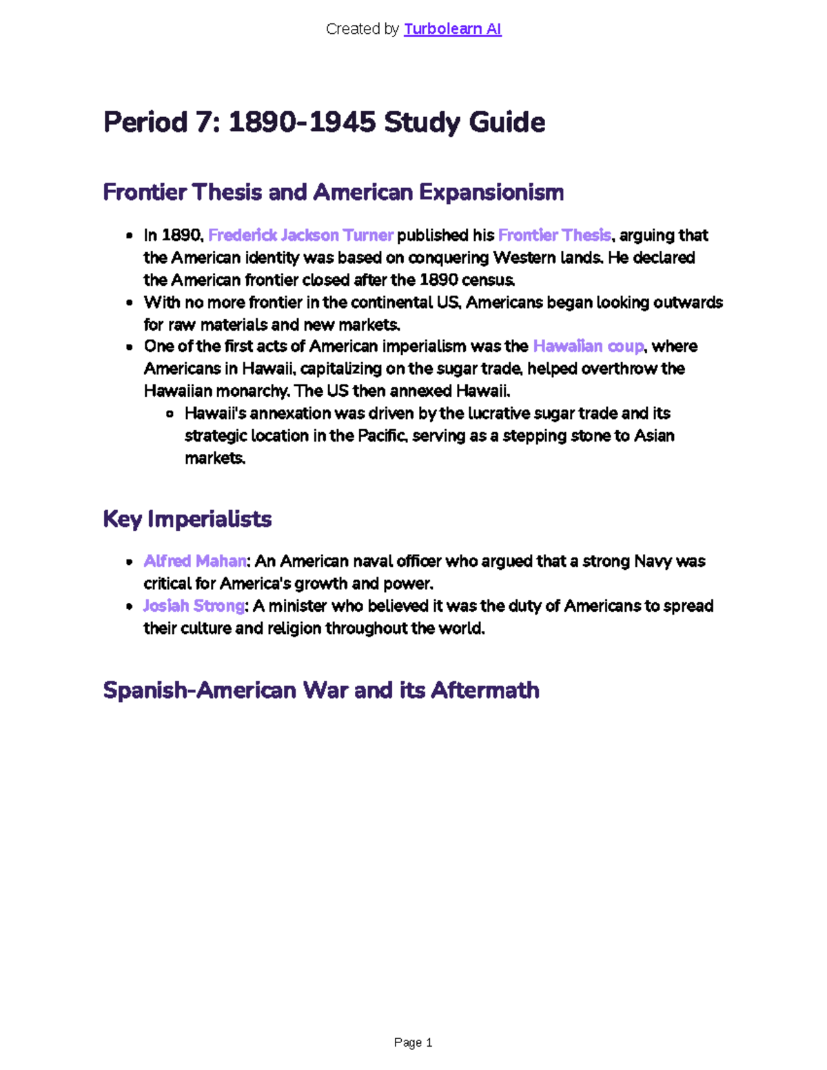 APUSH Period 7: 1890-1945 Comprehensive Review Guide - Studocu