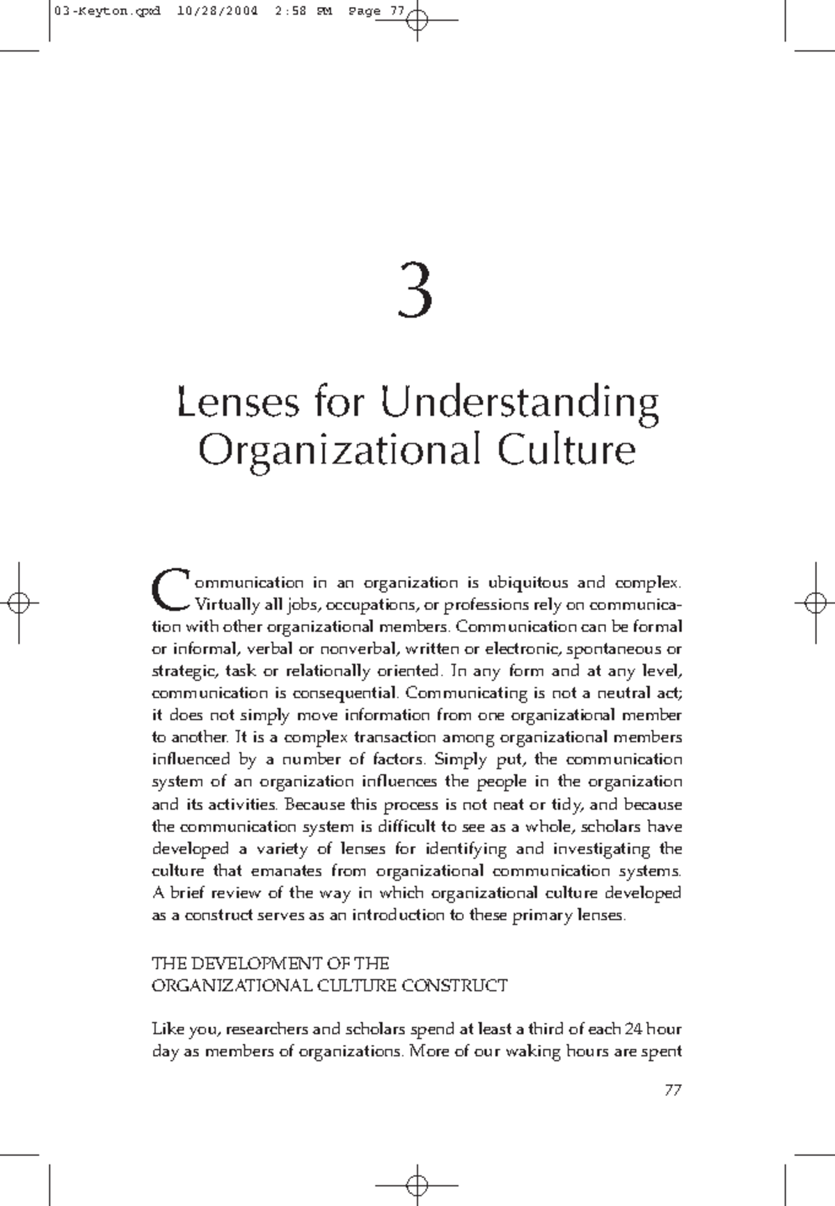 4990 Keyton Chapter 3 Organizational Behavior (MG 320) - 77 3 Lenses ...