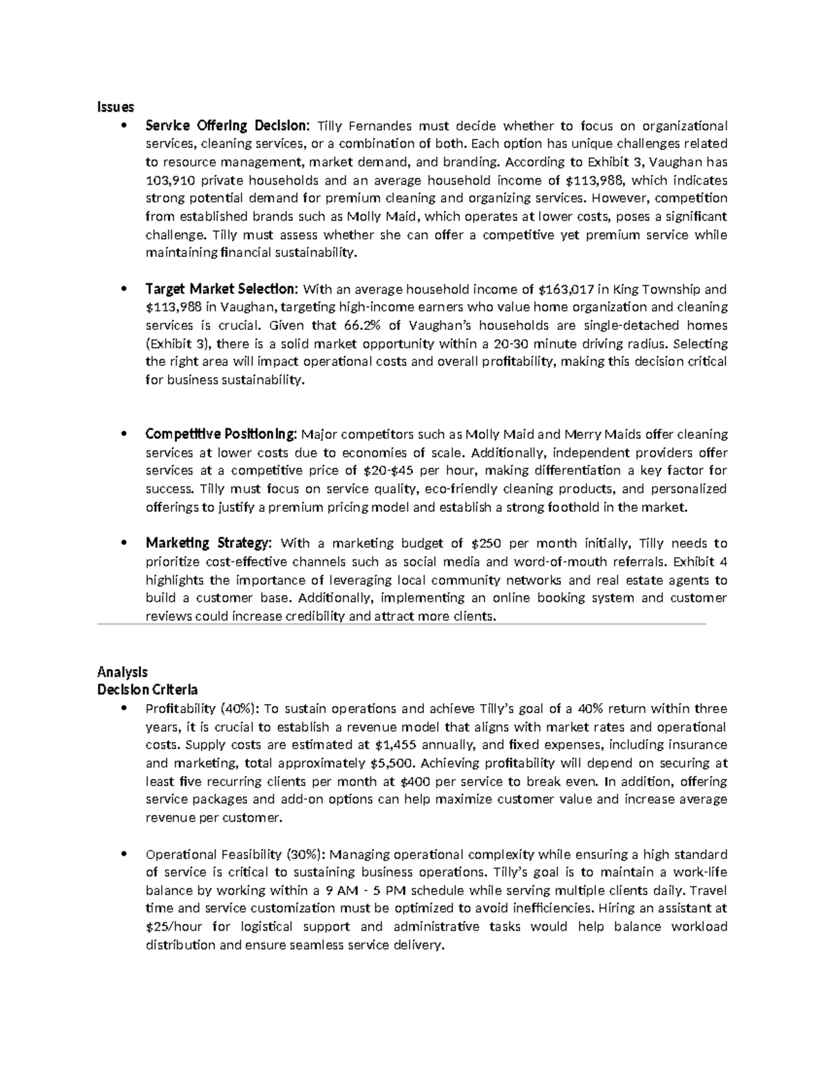 Practise case memo draft-Individual - Issues Service Offering Decision ...