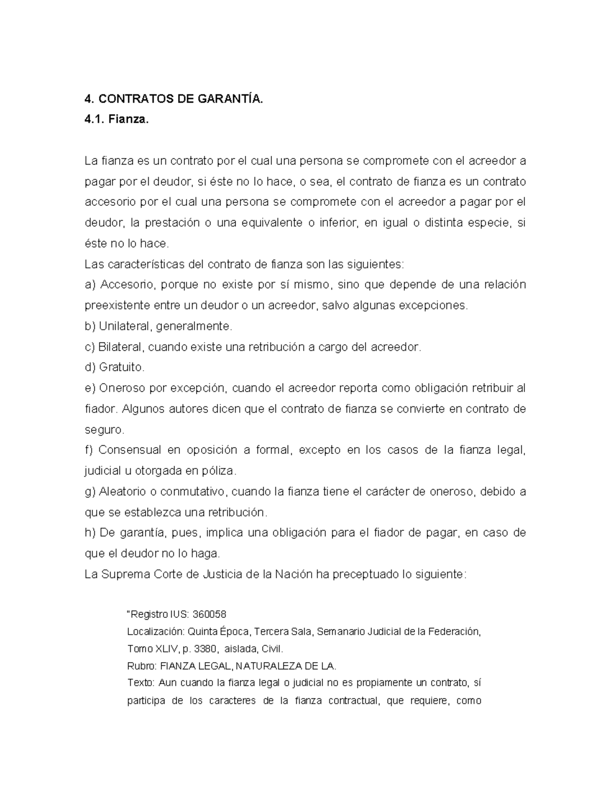 Los contratos de garantia la prenda y la fianza - - Studocu