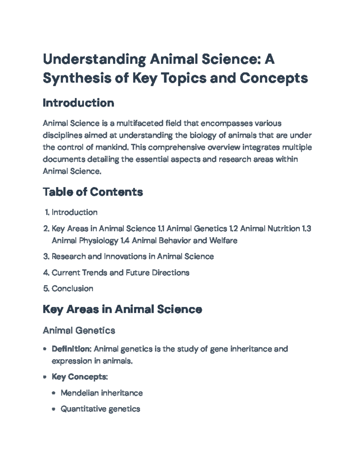 Understanding Animal Science: Key Topics & Innovations Overview ...