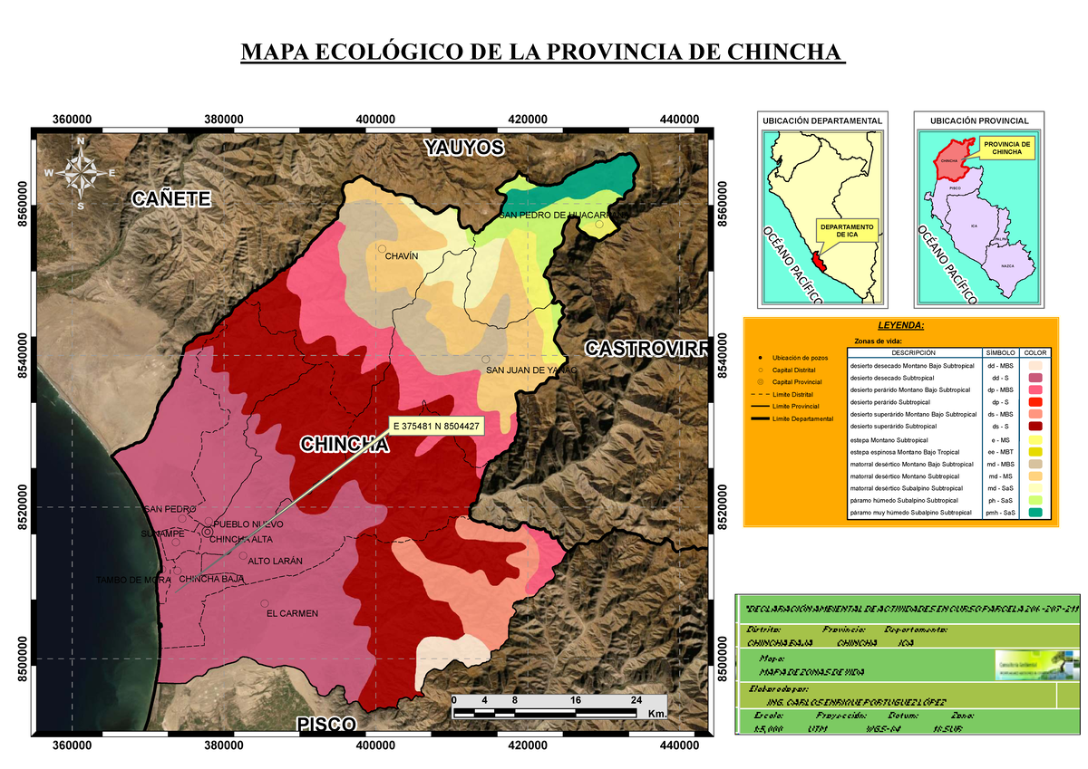MAPA ECOLÓGICO DE LA PROVINCIA DE CHINCHA - ZONAS DE VIDA - Studocu