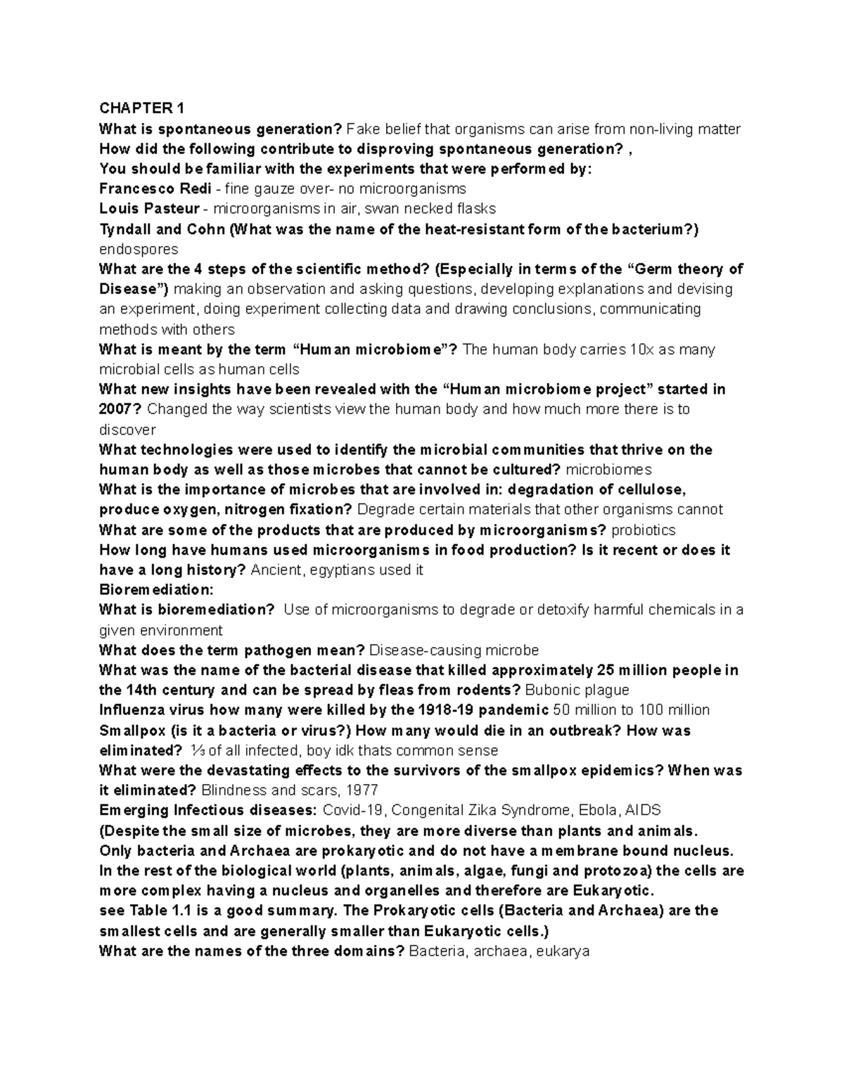 Microbiology Study Guide: Chapters 1-3 Key Concepts and Insights - Studocu