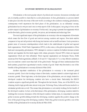 Structure of Globalization-Reflection Paper - PEREZ, Justine Jean D 2C ...