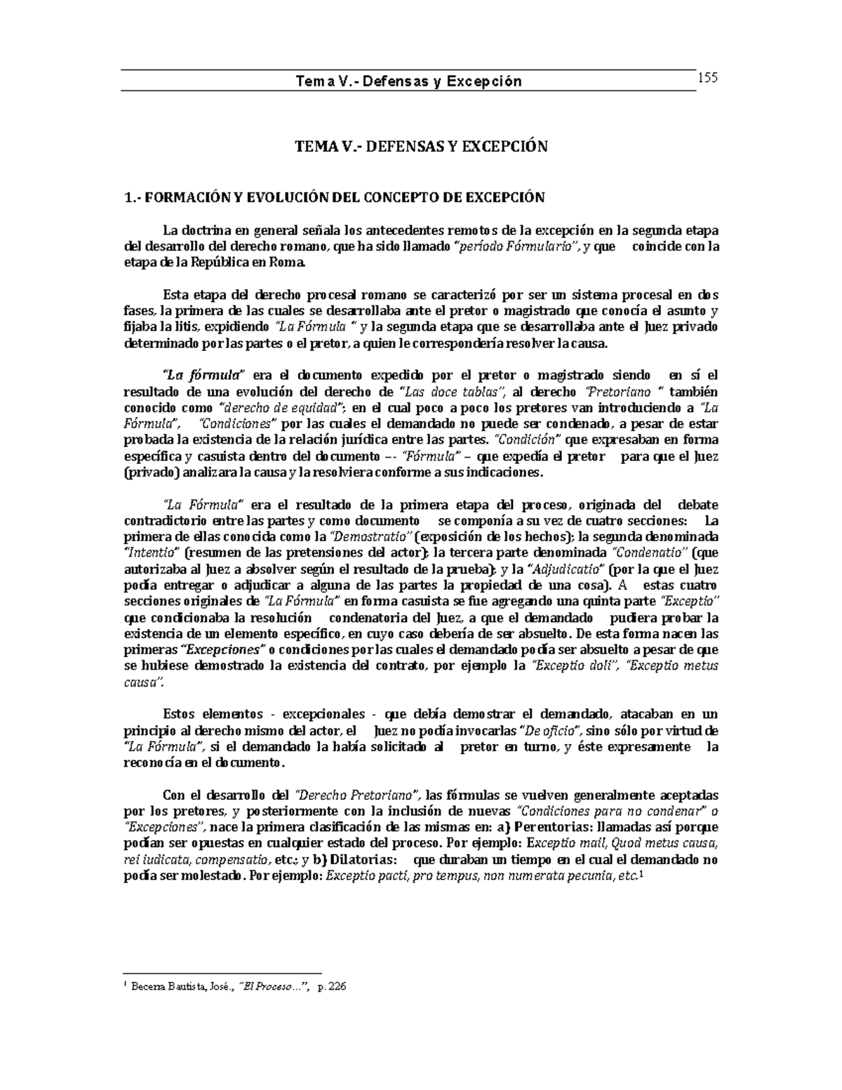 V. Excepciones Y Defensas - Tema V.- Defensas y Excepción 155 TEMA V.- DEFENSAS Y EXCEPCIÓN 1 ...
