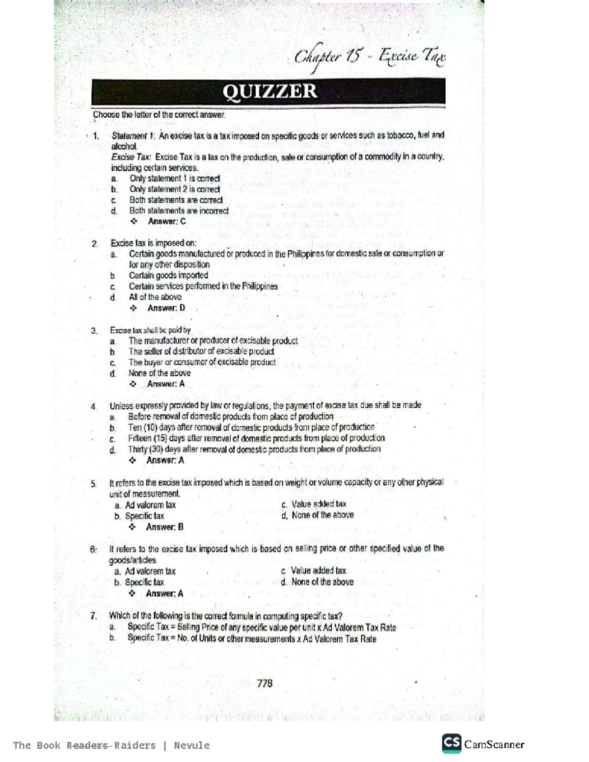 Excise Tax CPA Reviewer: Comprehensive Quiz for Taxation (2023) - Studocu