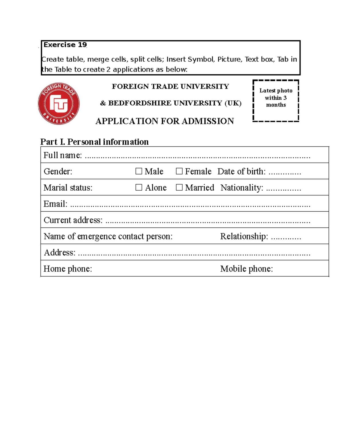WORD 19 - WORD 19 - FOREIGN TRADE UNIVERSITY & BEDFORDSHIRE UNIVERSITY ...